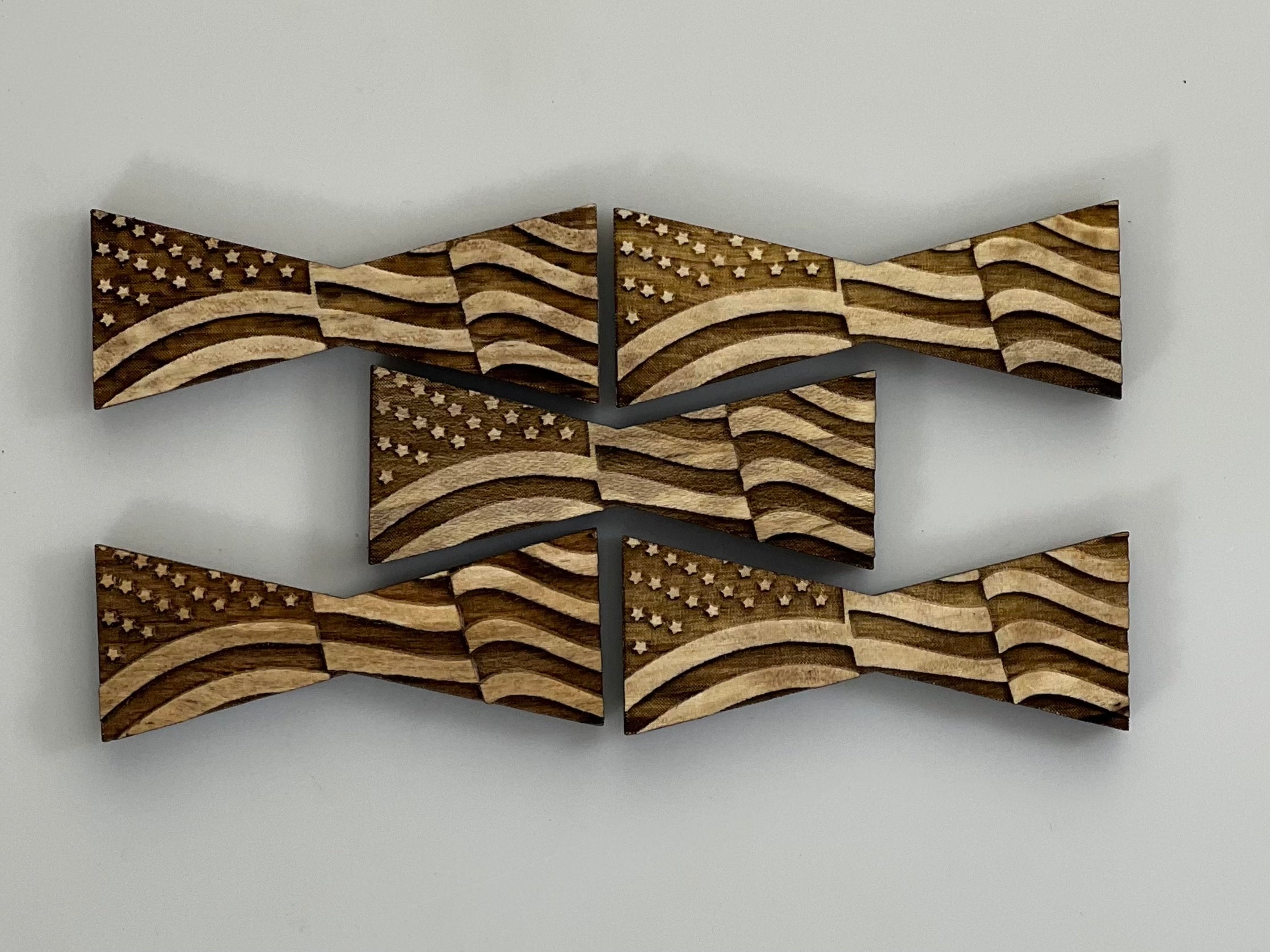 Bowtie--Small Patriotic Waving Flag Inlays (1112S Series) | Slab Stitcher