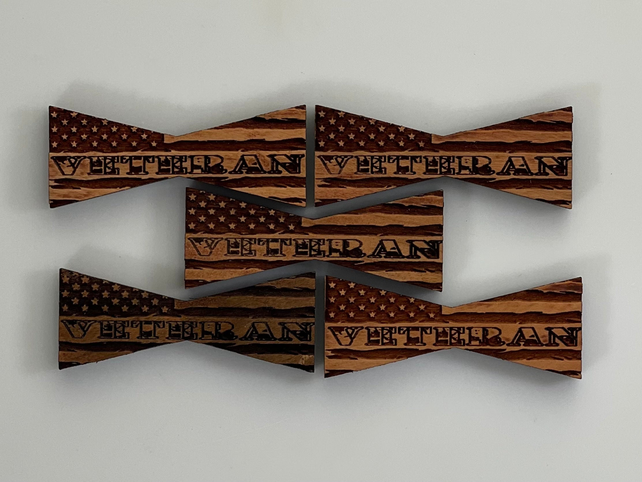 Bowtie--Small Patriotic Veteran Flag Inlays (1112S Series) | Slab Stitcher