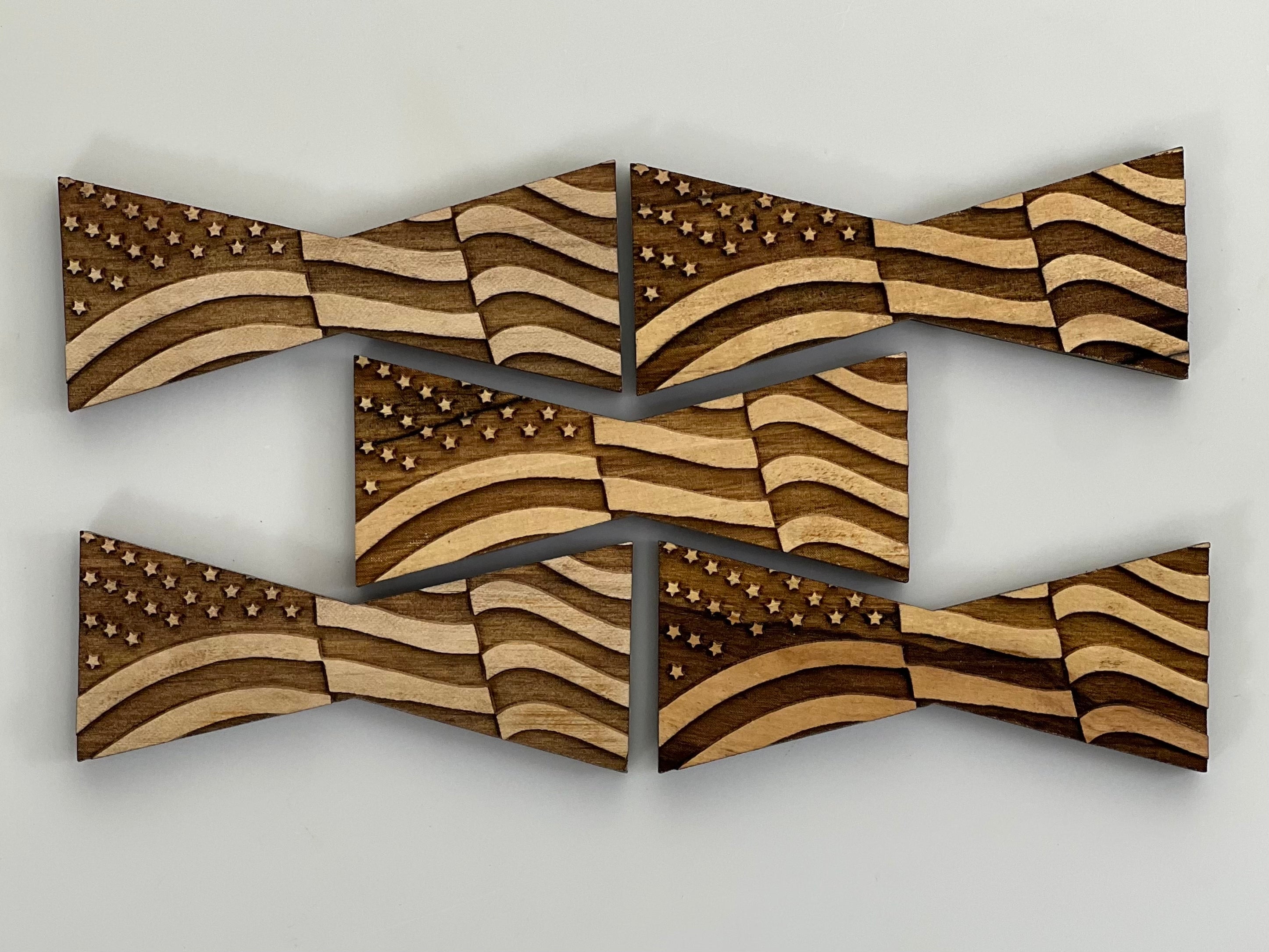 Bowtie--Large Patriotic Waving Flag Bowtie Inlays (1112L Series) | Slab ...