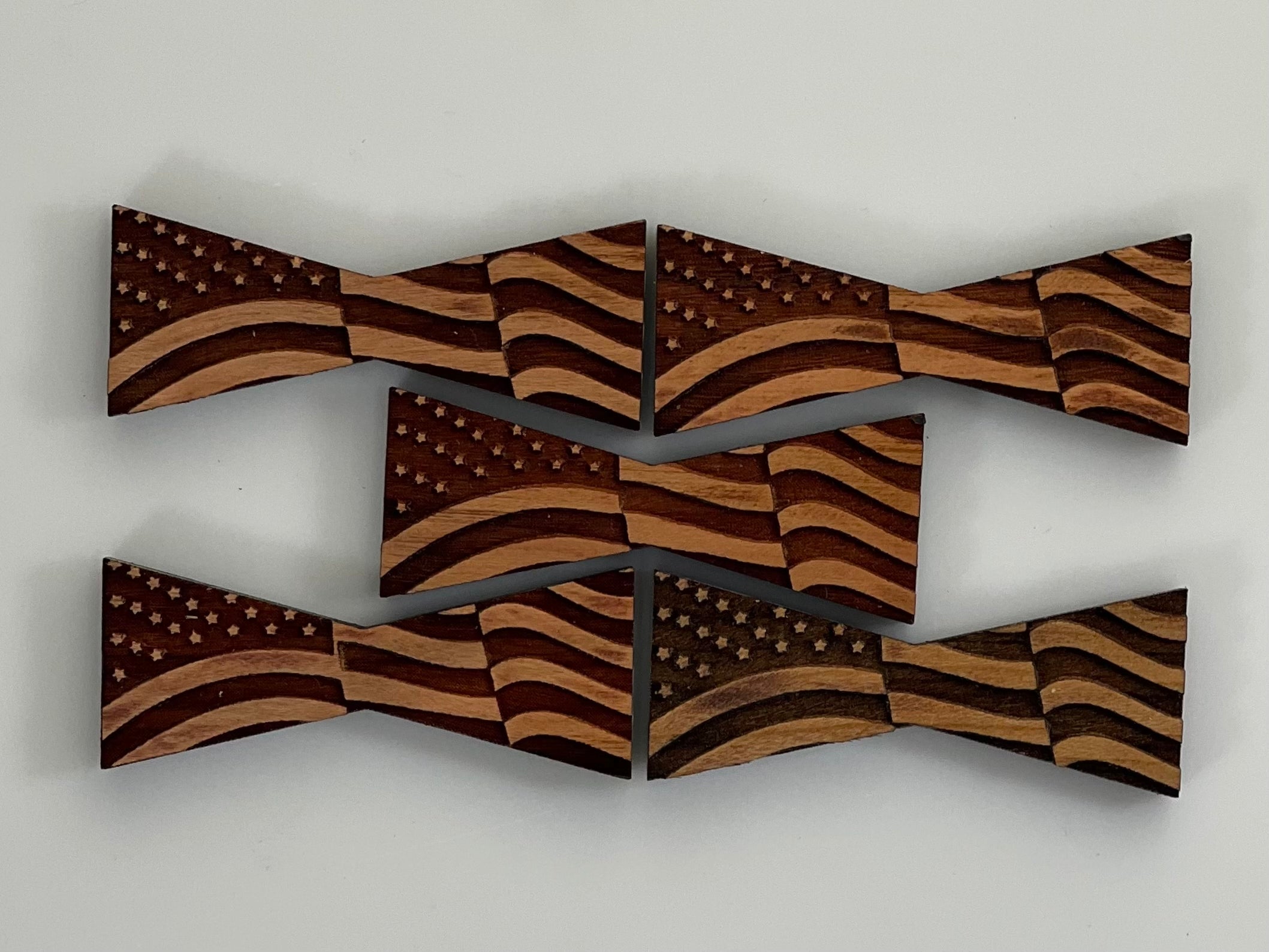 Bowtie--Small Patriotic Waving Flag Inlays (1112S Series) | Slab Stitcher